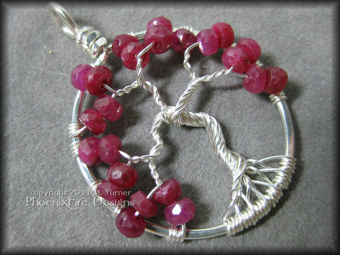 July Tree – Genuine Precious Ruby Gemstone in Sterling Silver Tree of ...