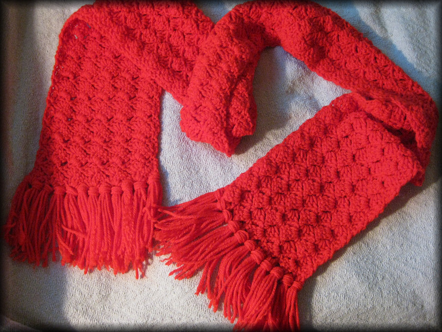 Chunky Red Hand Crocheted Scarf – PhoenixFire Designs – The Blog